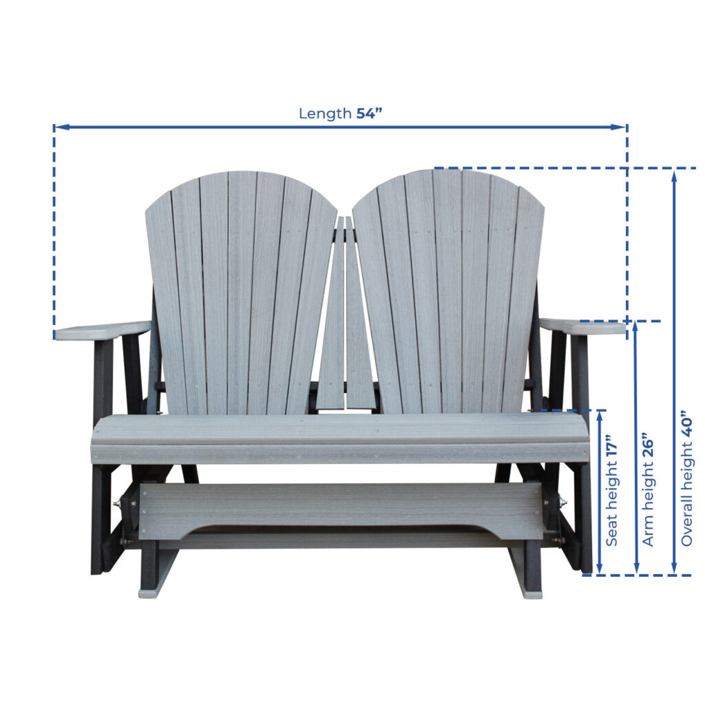 Adirondack Loveseat Glider - Quality Built Lawn Furniture